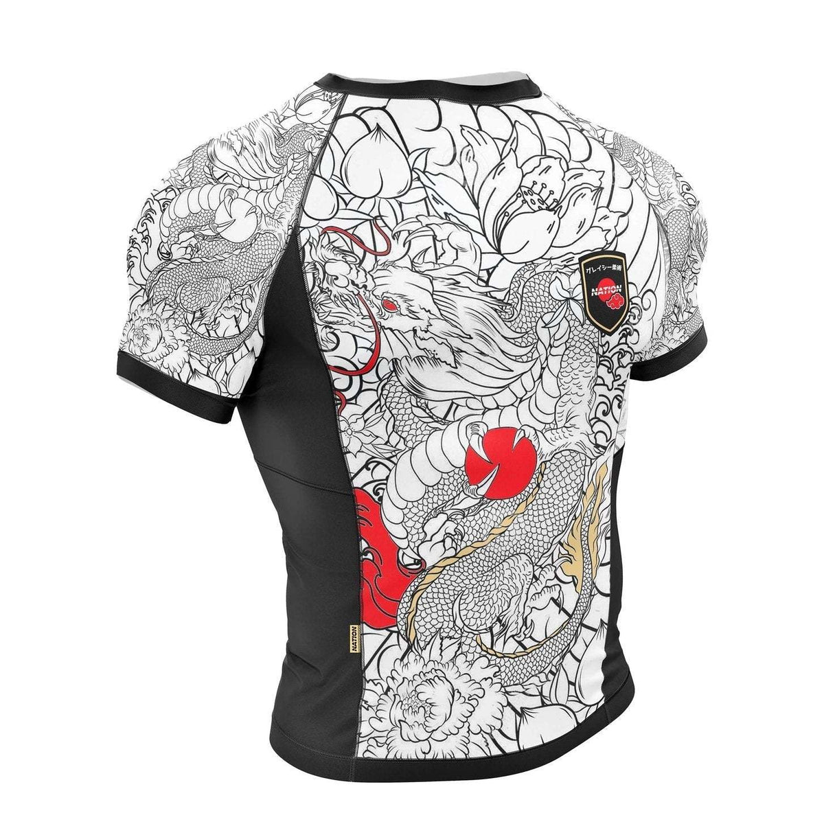 White Short Sleeve BJJ Rash Guard - Death Cuddles - Nation Athletics Bjj