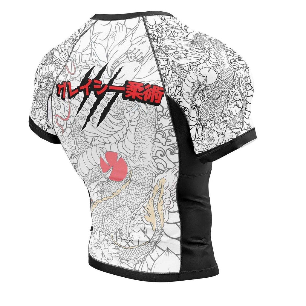 White Short Sleeve BJJ Rash Guard - Death Cuddles - Nation Athletics Bjj