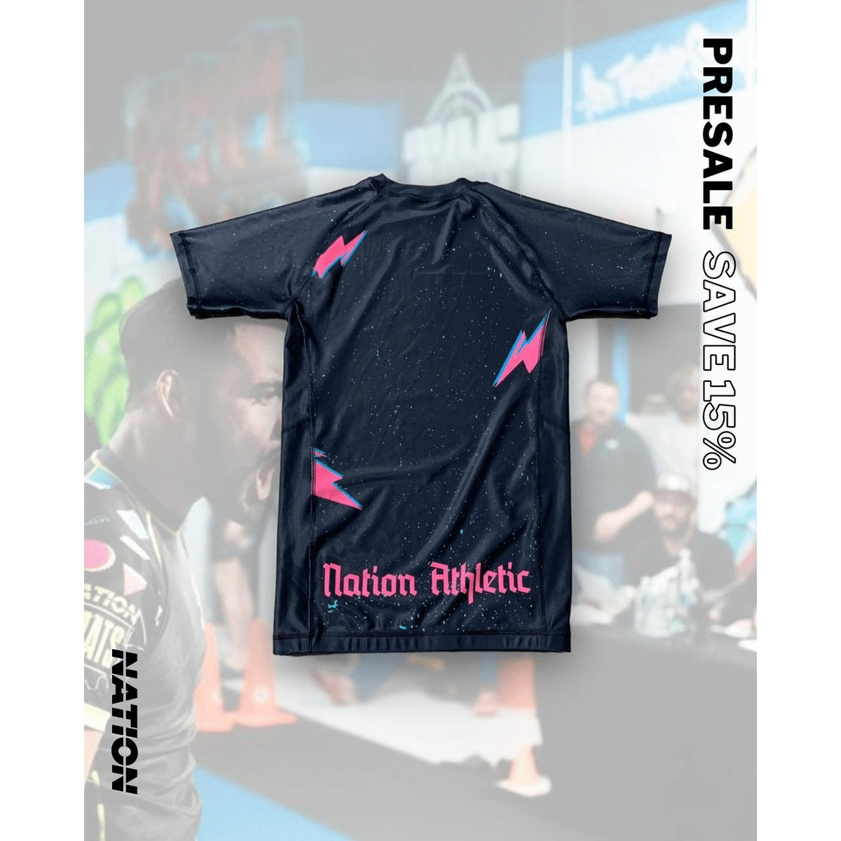 Black Short Sleeve BJJ Rash Guard - Death Cuddles - Nation Athletics Bjj